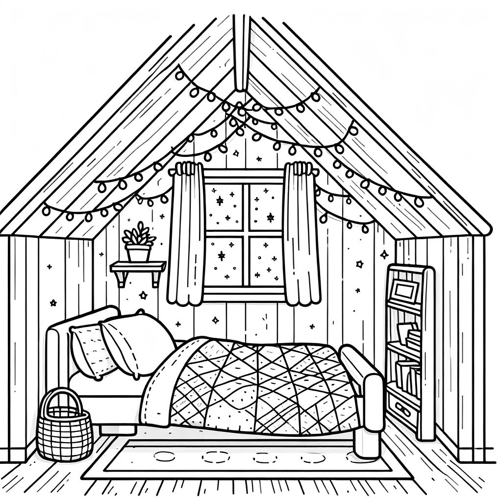 'attic' Coloring Pages | bubbely