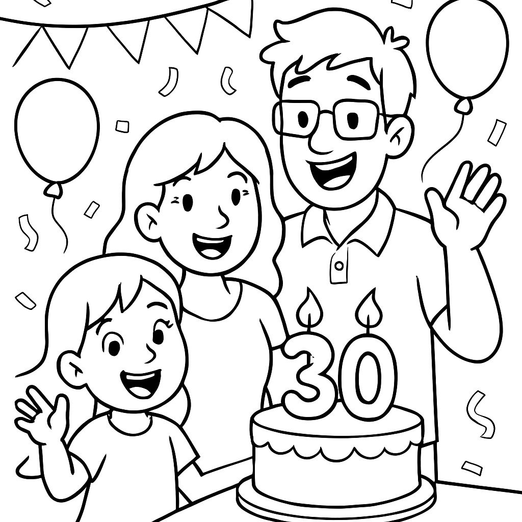 '30th Birthday' Coloring Pages | bubbely