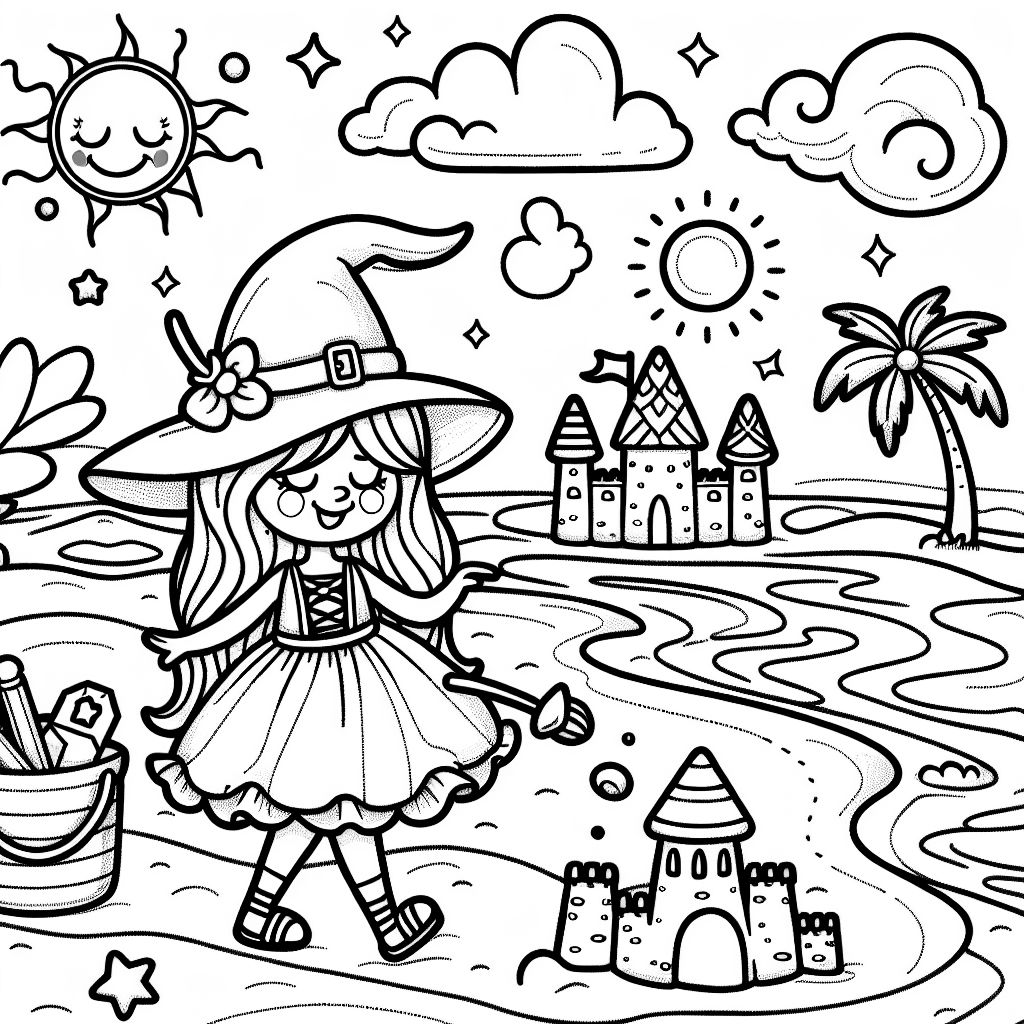 'Witch' Coloring Pages | bubbely