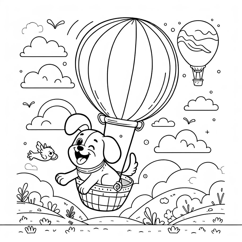 'hot air balloon' Coloring Pages | bubbely