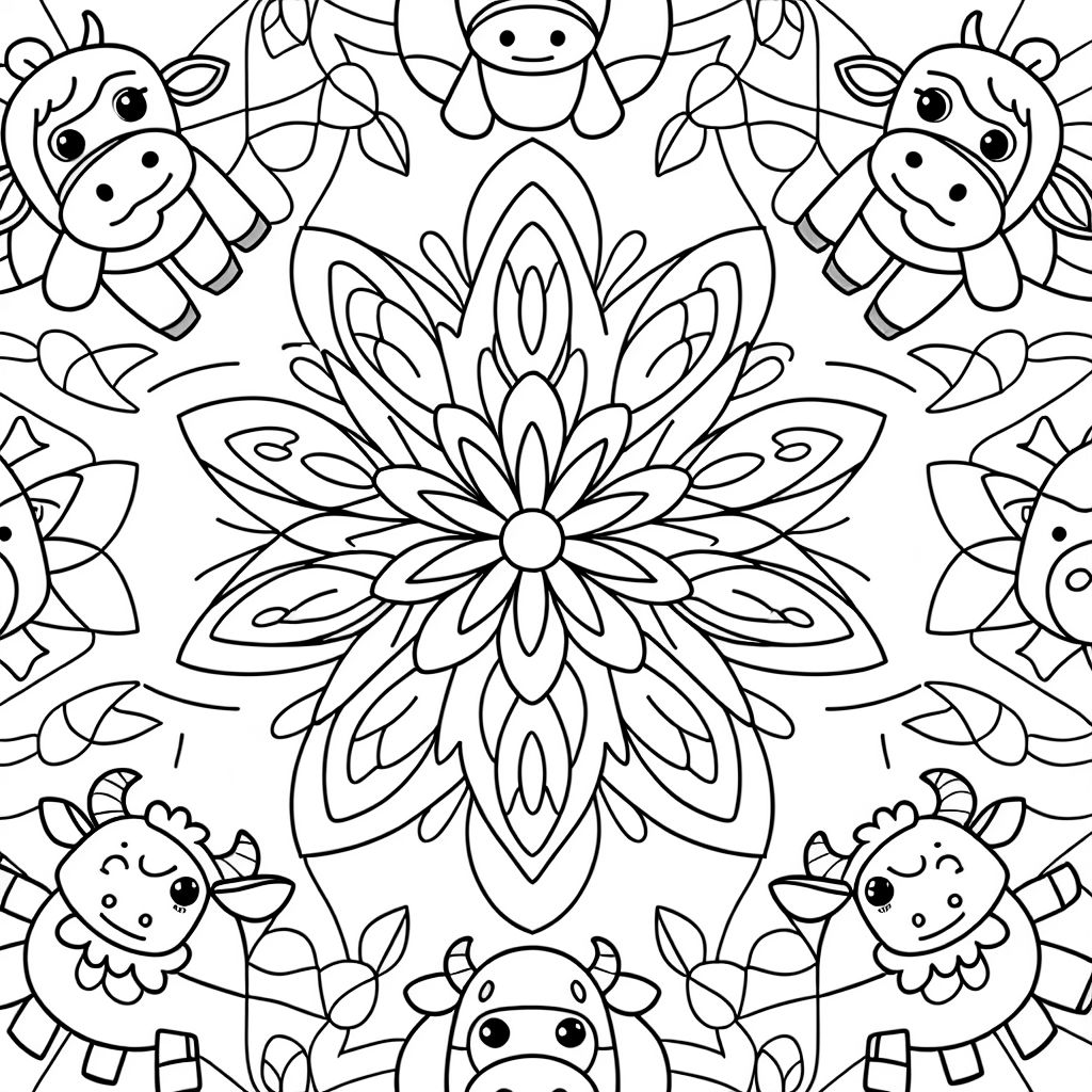 Kaleidoscope Pattern Coloring Pages
