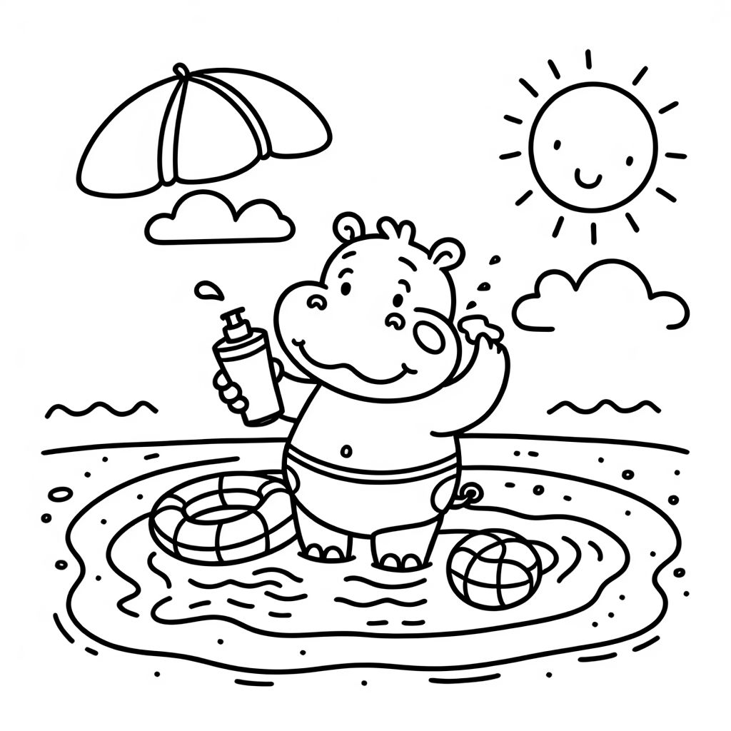 'sunscreen' Coloring Pages | bubbely