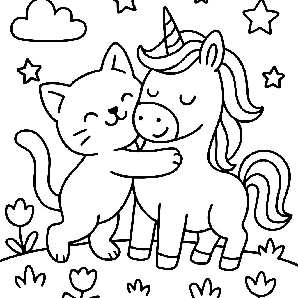 'Hug' Coloring Pages | bubbely