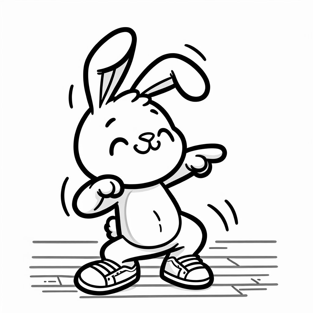 'bunny rabbit doing the hip hop' Coloring Page | bubbely