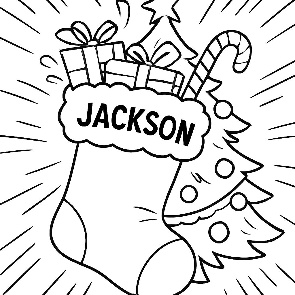 'Stocking' Coloring Pages | bubbely