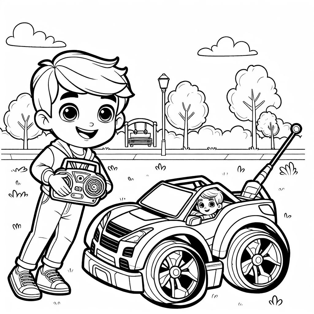 'Ferngesteuertes Auto daneben steht Maxi 10 Jahre alt' Coloring Page ...