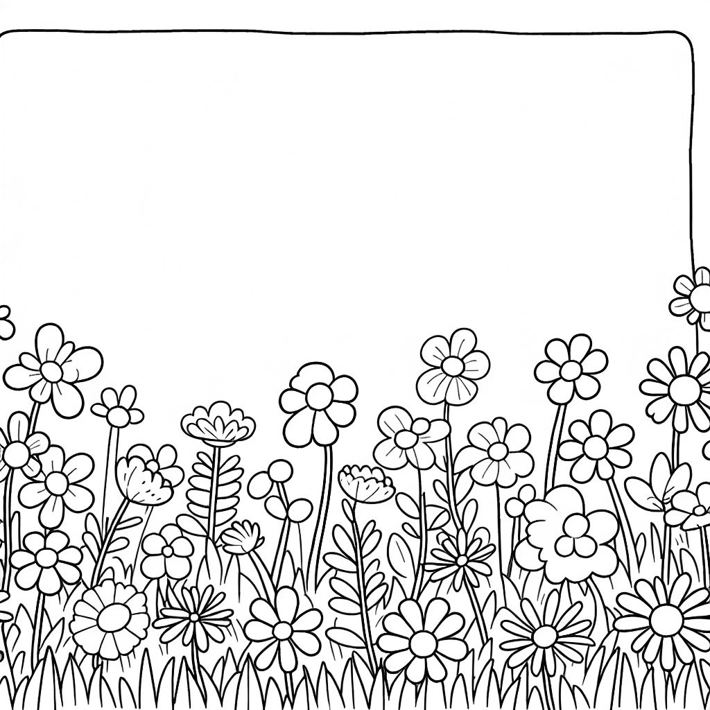 'Blumenwiese' Coloring Page | bubbely