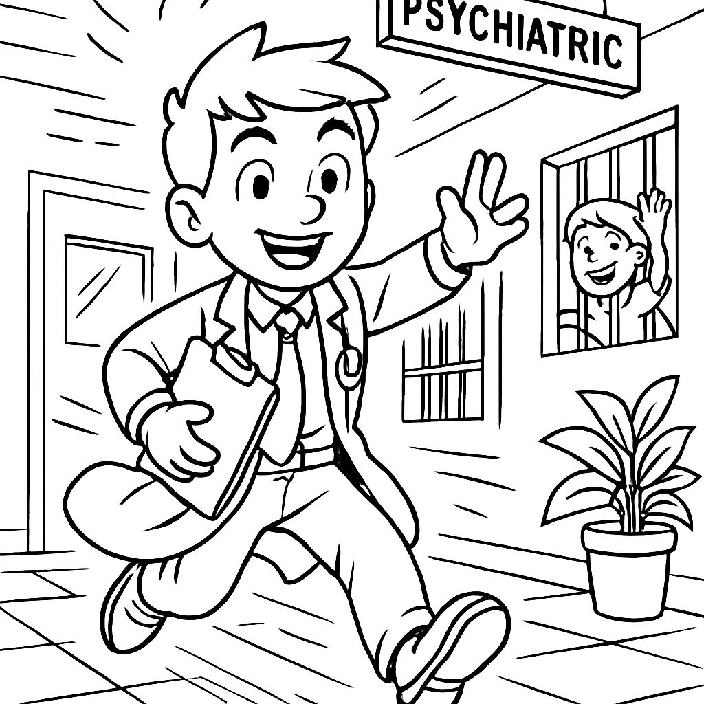 'cute psychiatric hospital' Coloring Page | bubbely
