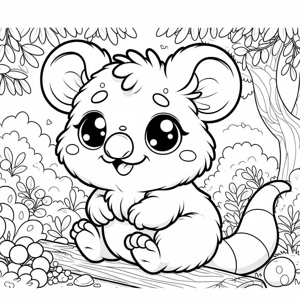 'The most adorable baby Australian possum ' Coloring Page | bubbely
