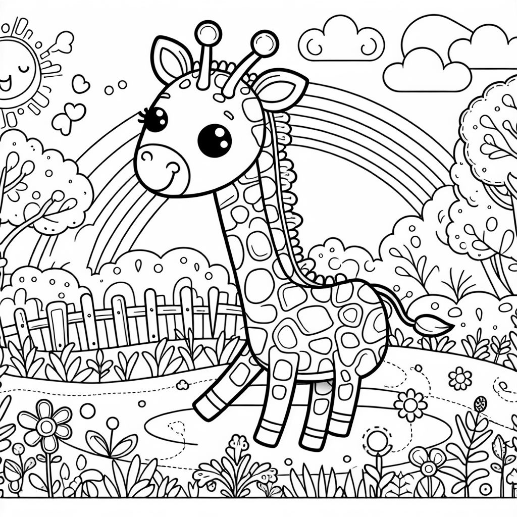 'giraffe' Coloring Page | bubbely