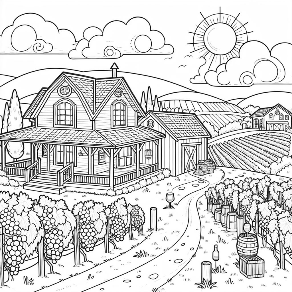 Winery Coloring Page [2025]