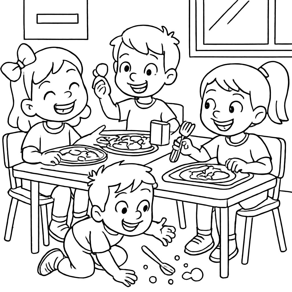 'Cafeteria' Coloring Pages | bubbely