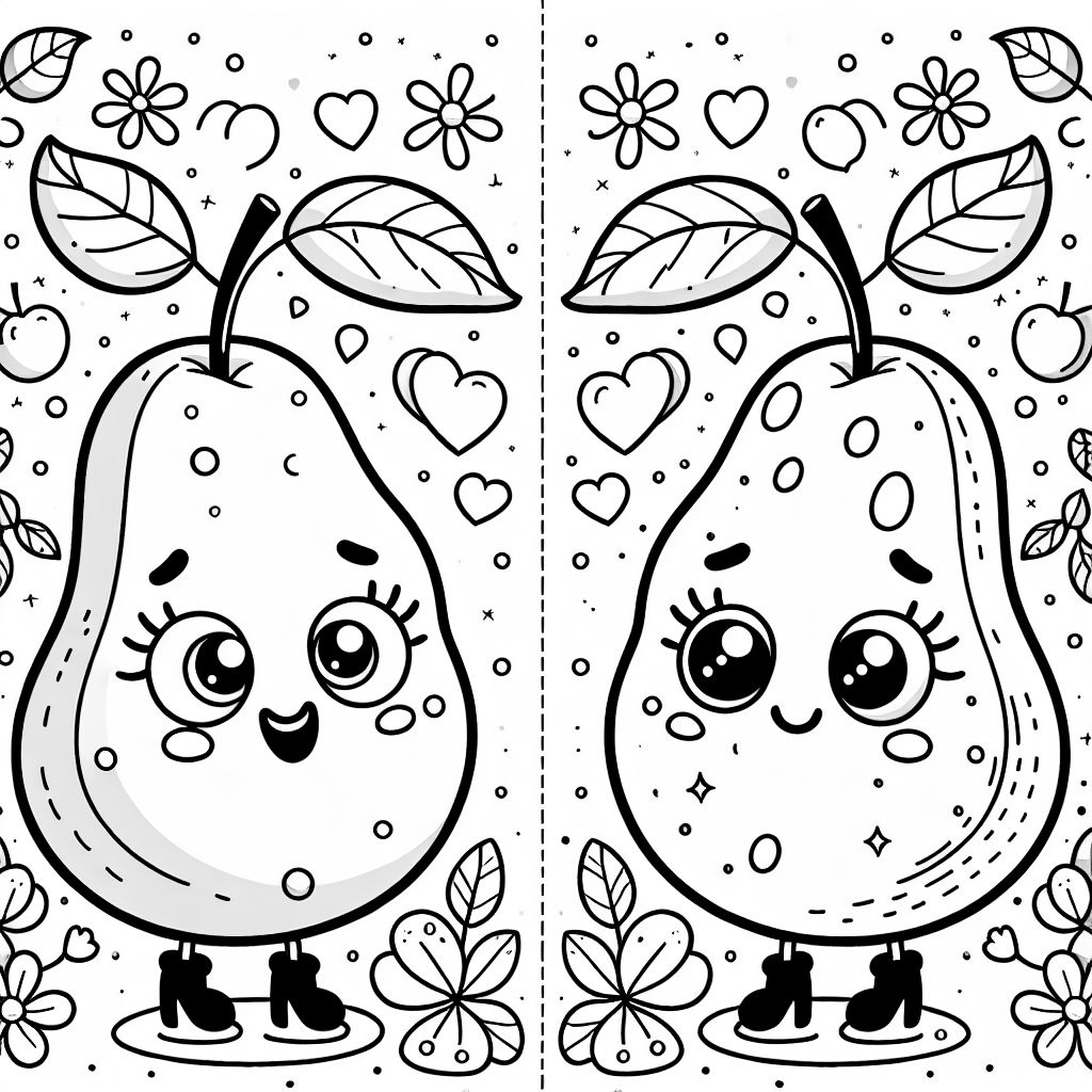 'a pair of pears' Coloring Page | bubbely